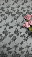 China Butterfly Luxury Chemical Lace Fabric Romantic Lace for Wedding Couture Black Mesh Dresses for sale