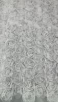 China White Rose Mesh French Chantilly Lace Fabric Breathe And Elegant White For Garments Gowns Wedding Dresses for sale