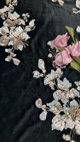China Velvet-Flocked Lace With Sequins Luxurious Textured Fabric For Glamorous Evening Gowns And Couture Creations for sale