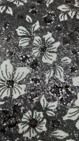 China Black Midnight Sequin Lace With Micro Sequins Unique Depth And Sparkle For Sophisticated Evening Wear for sale