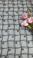 China Luxury Embroidered Mesh Lace Sheer Soft Tulle With Delicate Floral Stitching For Elegant Evening Gowns for sale