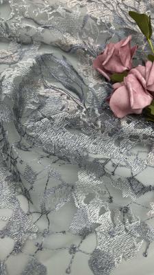 China French Tulle Lace With Metallic Embroidered Lace Mesh For Couture-Inspired Formal And Evening Wear for sale