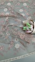 China Embroidered Lace Fabric Mesh Ground Artistic Detailing for Sophisticated Custom-Made Evening Dresses for sale