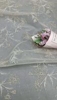 China Mesh Tulle Lace With Raised Embroidery Feather Light Luxury Fabric For Ethereal Red Carpet Dresses for sale