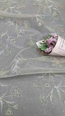 China Mesh Tulle Lace With Raised Embroidery Feather Light Luxury Fabric For Ethereal Red Carpet Dresses for sale