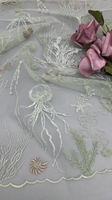 China Colorful Tulle Mesh Lace Unique Ombre Effect On Ultra Light Net Fabric For Artistic Evening Gowns for sale