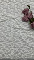 China White Color Embroidered Lace For Elegant Floral Patterns 100% Polyester For Regal And Romantic Gowns for sale