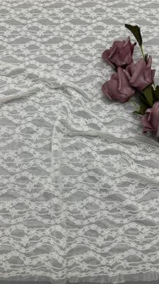 China White Color Embroidered Lace For Elegant Floral Patterns 100% Polyester For Regal And Romantic Gowns for sale