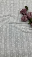 China Leafy White Lace Embroidered Fabric Great Color Baroque Stripe Type Patterns And Romantic Dress for sale