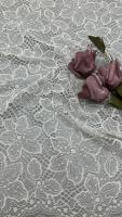 China White Lace Unique Floral Hollow Up Effect For Artistic Wedding Evening Dresses for sale