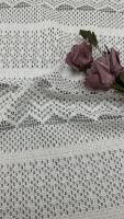 China Luxury 100% Cotton Leafy White Lace Wave Stripe Effect For Women's Ladies Wedding Evening Dresses for sale