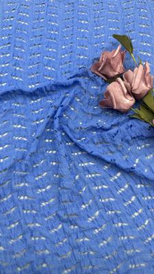 China High Quality Blue Lace Mesh Hollow Up Effect For Artistic Wedding Evening Party Dresses Clothing for sale