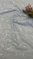 China Luxury Embroidered Mesh Lace Sheer Soft Tulle with Delicate Floral Stitching for Elegant Evening Gowns for sale