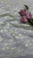 China Luxury INS Embroidered Mesh Lace Tulle with Floral Stitching for Elegant Wedding Gowns for sale