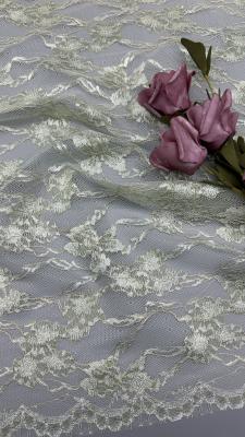 China Luxury INS Embroidered Mesh Lace Tulle with Floral Stitching for Elegant Wedding Gowns for sale