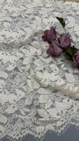 China White Embroidered Lace with Mesh Precision Breathe Fabric for Formal Clothing for sale