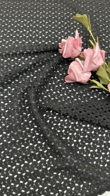 China 100% Polyester Black Corded Lace Fabric Hollow-up Breathe For Cauasl Gowns for sale