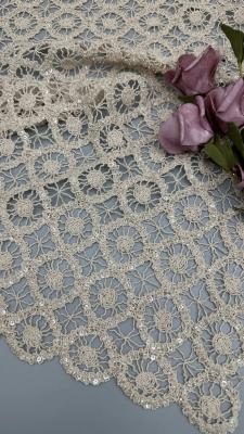 China Corded Sequin Embroidered Lace Fabric 100% Cotton Circle for  Evening and Gala Dresses for sale