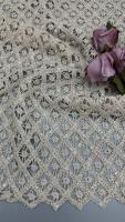 China Corded Lace Fabric 100% Cotton Circle 100% Cotton for Evening Dresses for sale