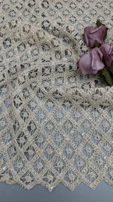 China Corded Lace Fabric 100% Cotton Circle 100% Cotton for Evening Dresses for sale