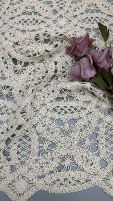 China High Quality Leafy Corded Lace Fabric 100% Cotton Circle for Evening Dresses Clothing for sale