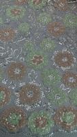China Leafy Sequin Embroidered Lace Fabric Polyester Floral Mesh Lace for Evening Dresses for sale