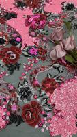 China Colorful Sequin Embroidered Lace Fabric Polyester for New Collection Evening Dresses for sale