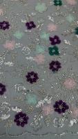 China Colorful Butterfly Floral Embroidered Lace Fabric Mesh for New Collection Evening Gown for sale