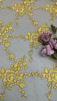 China Embroidered Lace Fabric Colorful Floral Mesh Polyester for Wedding Evening Dresses for sale