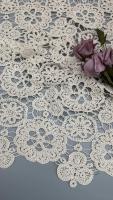China Crochet Corded Lace Fabric Polyester Cotton for Wedding Dresses for sale