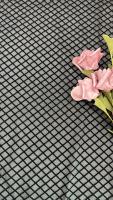 China Customized Rhombus Flocking Corded Lace Fabric for Party Dresses for sale