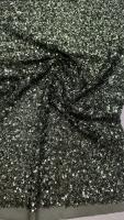 China Sequin Embroidered Fabric 100% Polyester Complicated Fabric  for Party Dress for sale