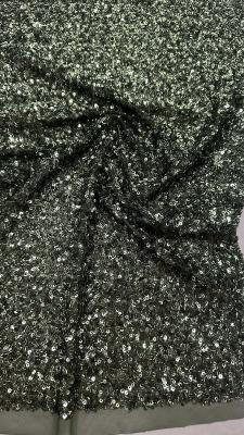 China Sequin Embroidered Fabric 100% Polyester Complicated Fabric  for Party Dress for sale