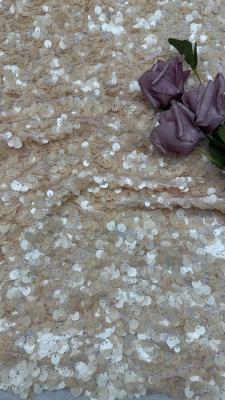 China Sequin Embroidered Lace Fabric 100% Polyester  Luxury for Wedding Dress for sale