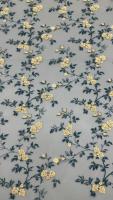 China Leafy Embroidered Lace Fabric 3D Floral Mesh Ground High Quality Luxary Party Dresses for sale