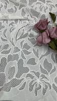 China Embroidered Lace Fabric 100% Cotton Hollow-up Customized Breathe for Party Gowns Dresses for sale