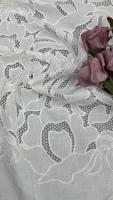 China White Embroideded Fabric Hollow-up Customized New Collection for Party Gowns Dresses for sale