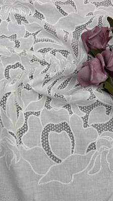 China White Embroideded Fabric Hollow-up Customized New Collection for Party Gowns Dresses for sale