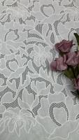 China White Embroideded Fabric Hollow-up Customized New Collection for Party Gowns Dresses for sale