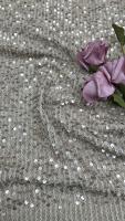 China 100％ Embroideded Lace Sequin Fabric Customized New Collection for Party Gowns for sale
