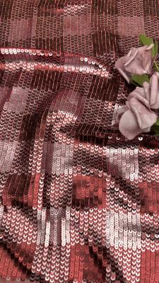 China Plaid Sequin Embroideded Lace Fabric Elegant Shining Customized New Collection Fabric for sale