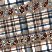 China Plaid Sequin Embroideded Lace Fabric Elegant Shining Customized New Collection Fabric for sale