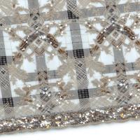 China Plaid Sequin Embroideded Lace Fabric Elegant Shining Customized New Collection Fabric for sale