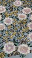 China Sequin Flroal Embroideded Lace Fabric Elegant Mesh Customized New Collection Fabric for sale