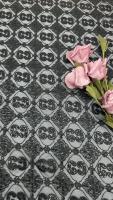 China Leafy Embroideded Lace Fabric Blace Mesh Ground Special Design For Dinner Gowns for sale