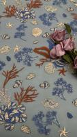 China Sea Fish Embroideded Chinese Culture Luxary Mesh Funny Breathe Fabric For Party Gowns for sale