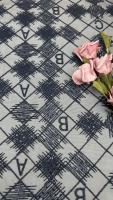 China Plaid Letter Scratch Embroideded High Quality Culture Luxary Breathe Mesh Fabric for sale
