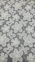 China Lace Fabric White Embroidered Lace Fabric Customized Design for sale