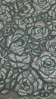 China Sequin Embroidered Lace Fabric 3D Floral Design Customized Fabric For Gowns for sale