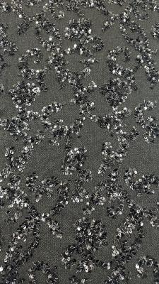 China Tree Branch Sequin Fabric Special Ground Luxary  Design Factory For Gowns Party Dressess for sale
